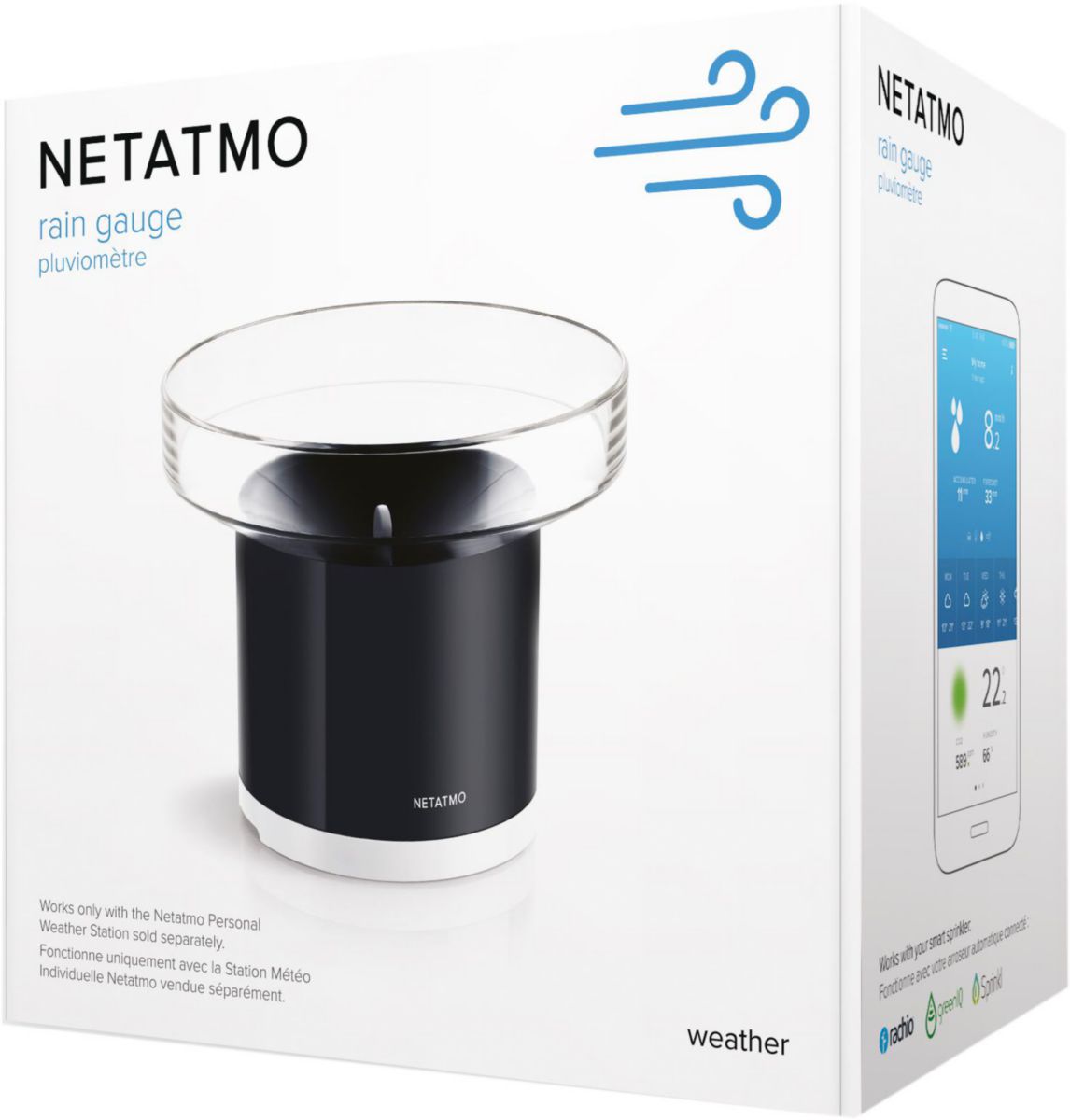 NETATMO - Pluviomètre NETATMO Réf. NRG01-WW | Dispart